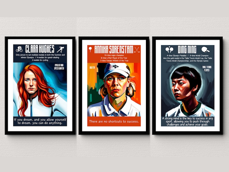 Women's History Month Posters: Famous Female Athletes Inspiring Women ...