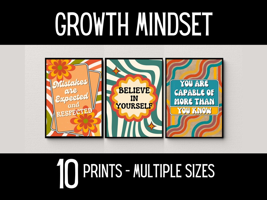 Growth Mindset Poster, Positive Self-talk, Middle School Classroom ...
