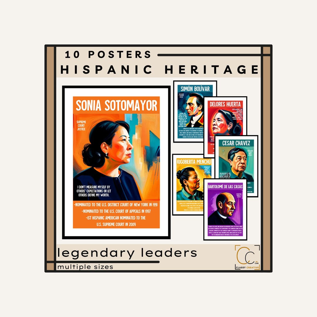 Hispanic Heritage Month Posters: Famous Latino Latina Leaders Hispanic ...