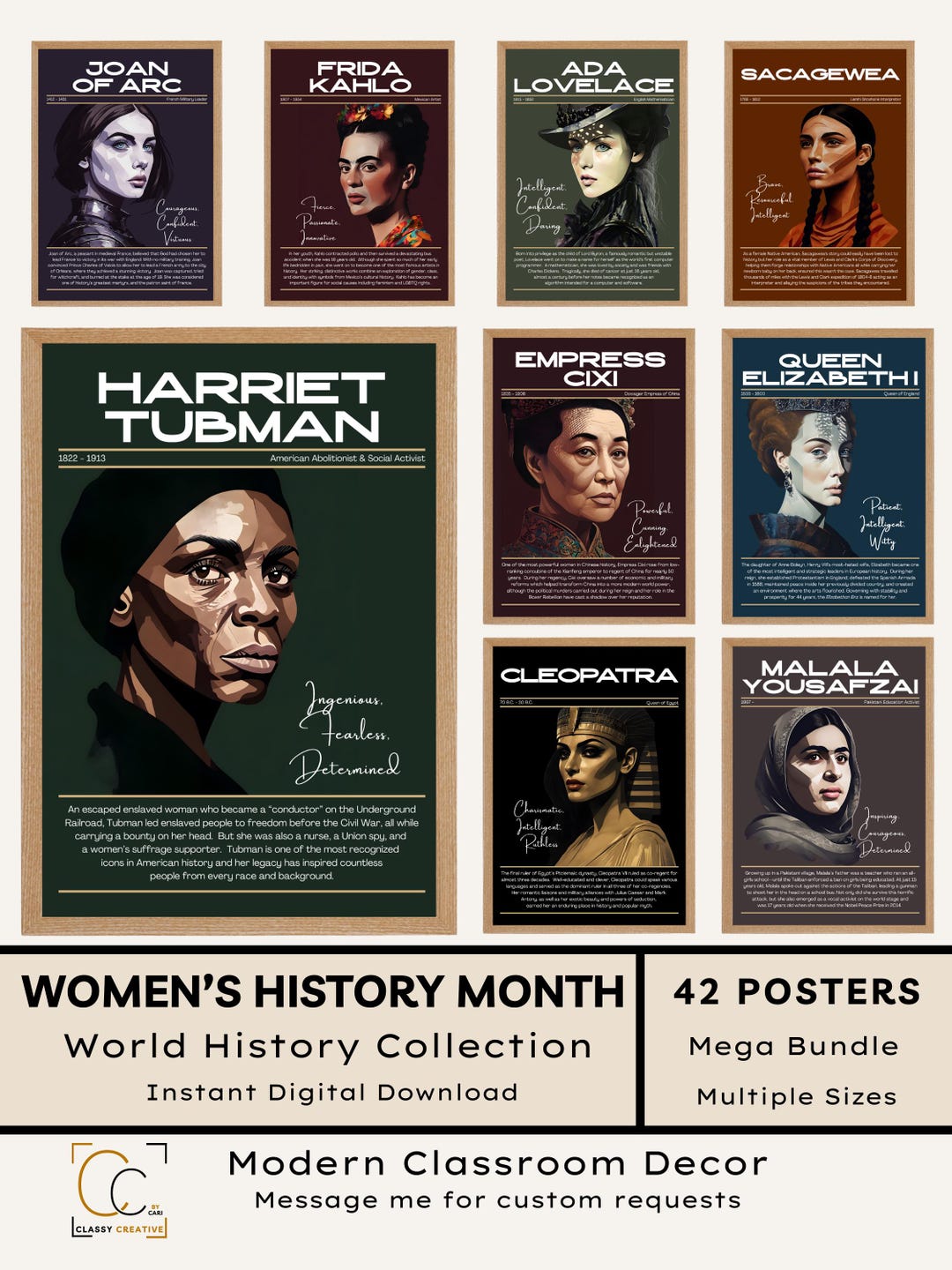 Women's History Month Poster Bundle: Famous Female Leaders Authors ...