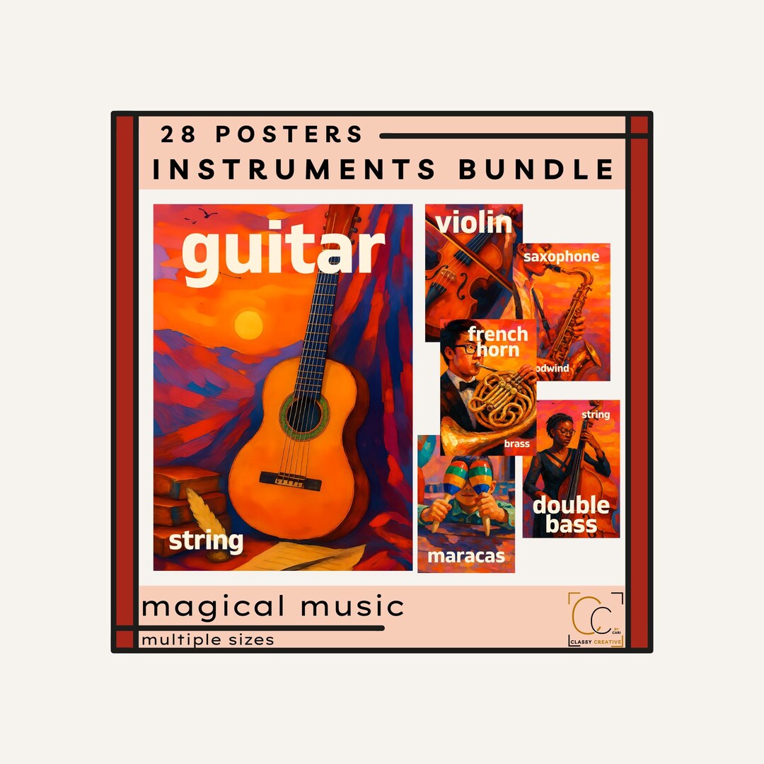 Musical Instruments Poster Bundle: Music Classroom Posters Instrument ...