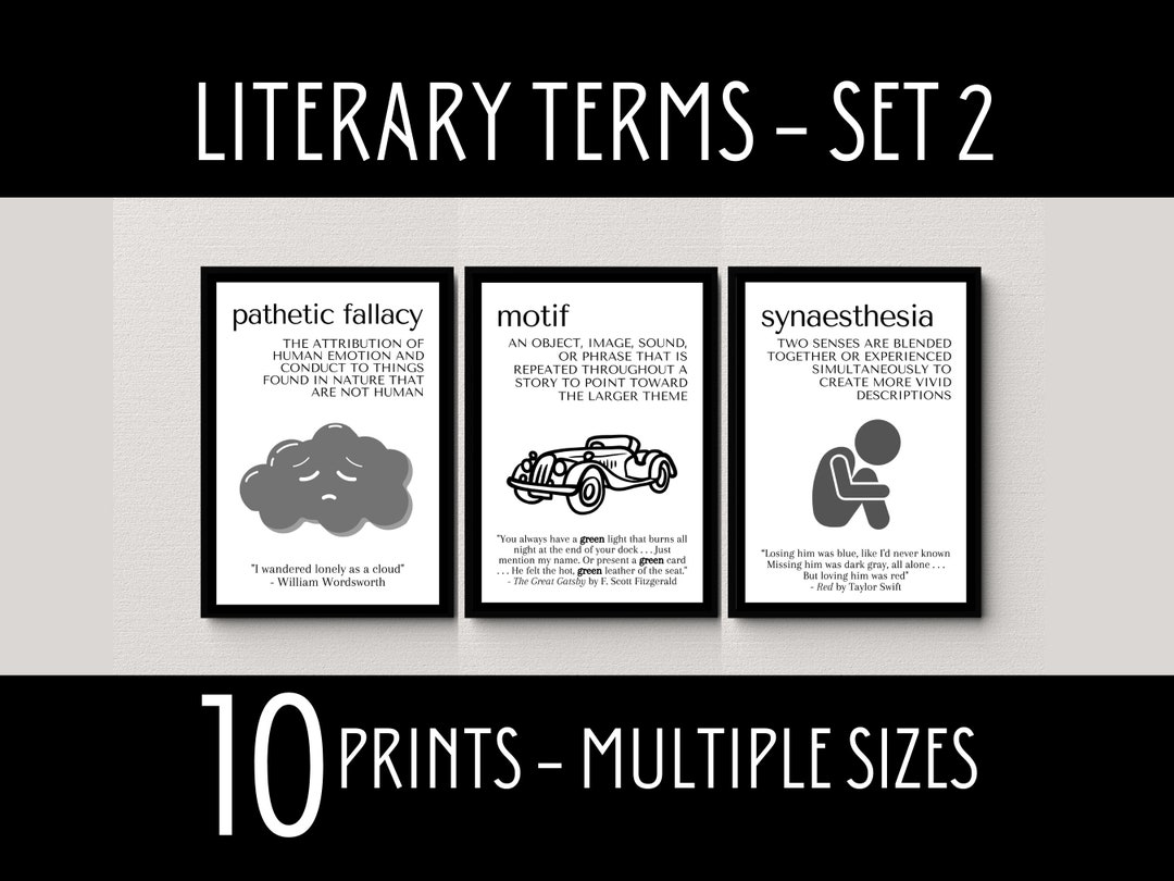 Literary Devices Poster Bundle, Literary Terms, High School Wall Art ...