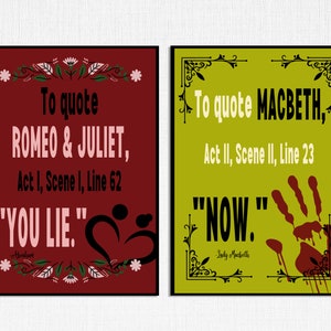 Shakespeare Posters English Classroom Decor Funny High School ...