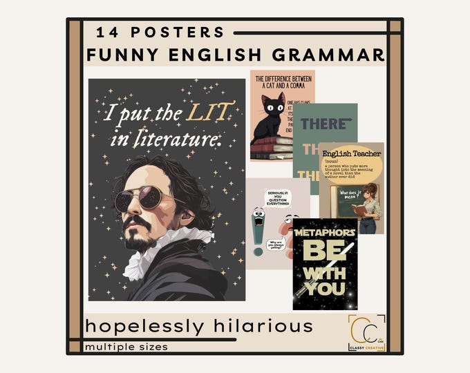 Funny Grammar Posters: Commonly Confused Words Classroom Decor (digital ...