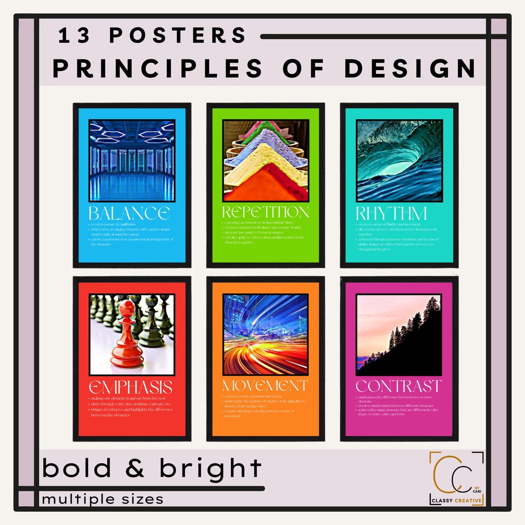Principles of Design Posters Art Classroom Decor Elements of Art ...