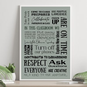 Classroom Rules Poster, Classroom Behaviour, Middle School Posters ...