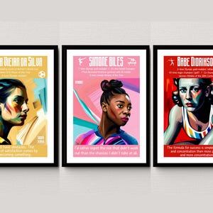 Women's History Month Posters: Famous Female Athletes Inspiring Women ...