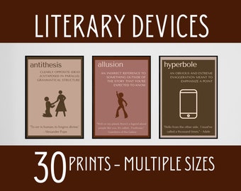 English Classroom Posters Figurative Language Literary Devices - Etsy