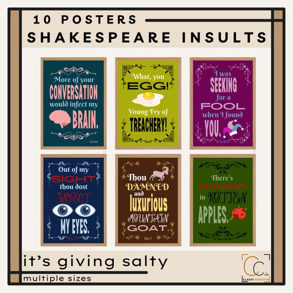 Shakespeare Poster - Etsy