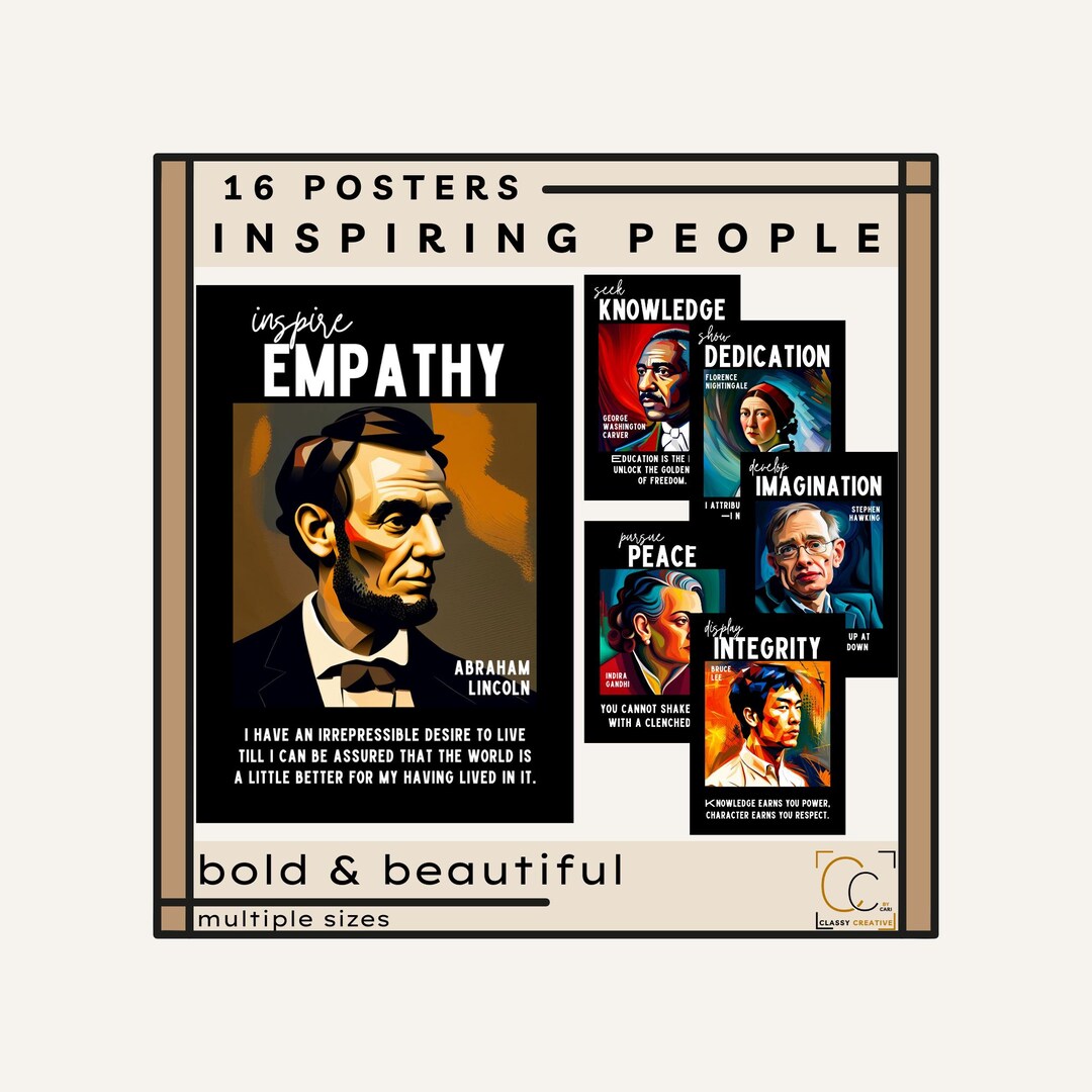 Inspirational Quotes Classroom Posters: Famous Leaders Scientists ...