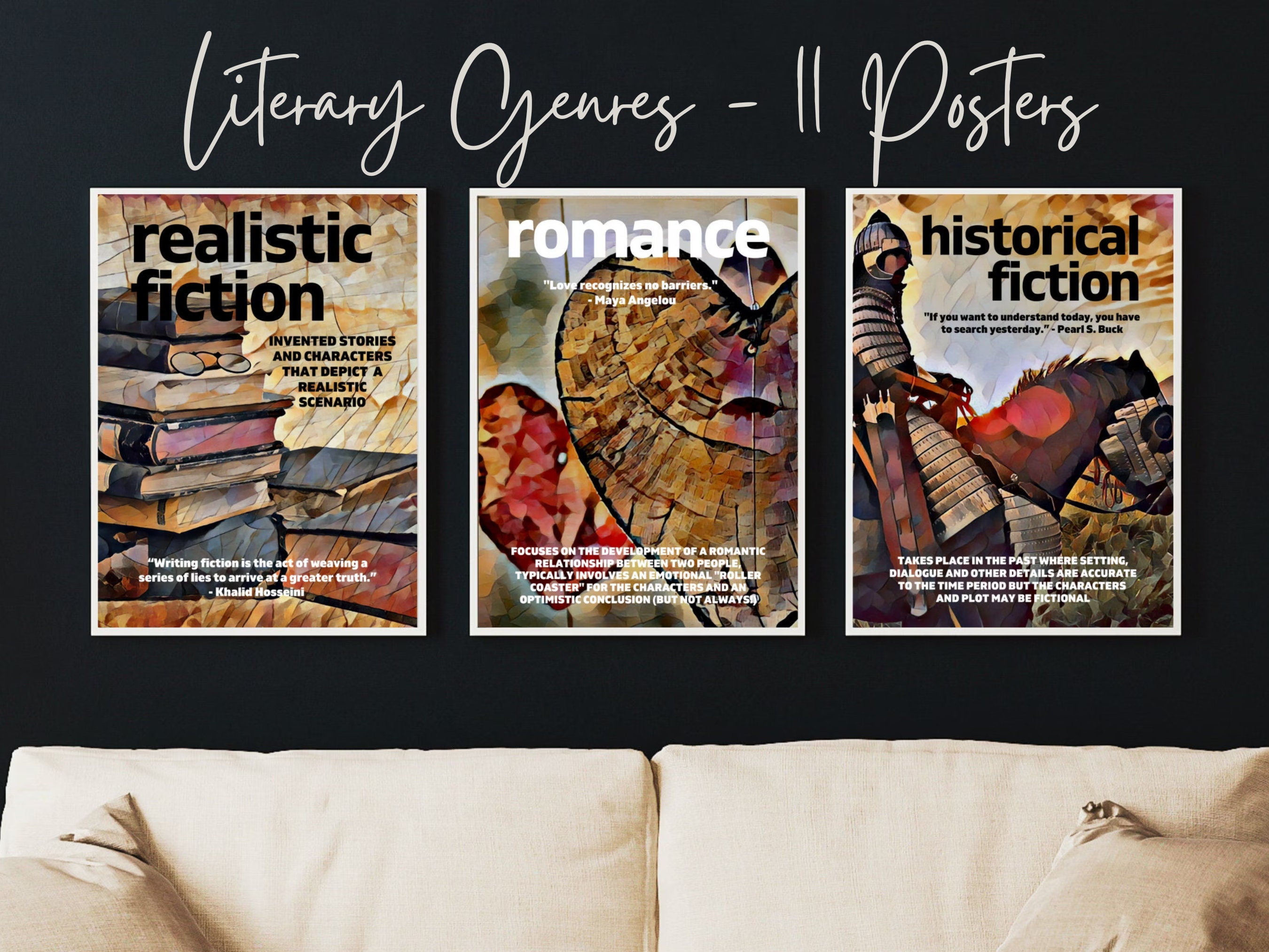 English Classroom Poster Bundle: Literary Genres & Terms, Story ...