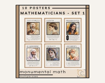 Ancient Mathematicians Posters: High School Math Classroom Poster ...