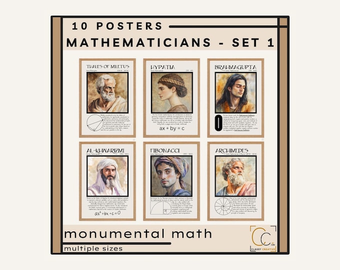 Ancient Mathematicians Posters: High School Math Classroom Poster ...