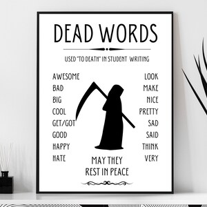 Dead Words Posters Middle School Writing English Classroom Decor ...