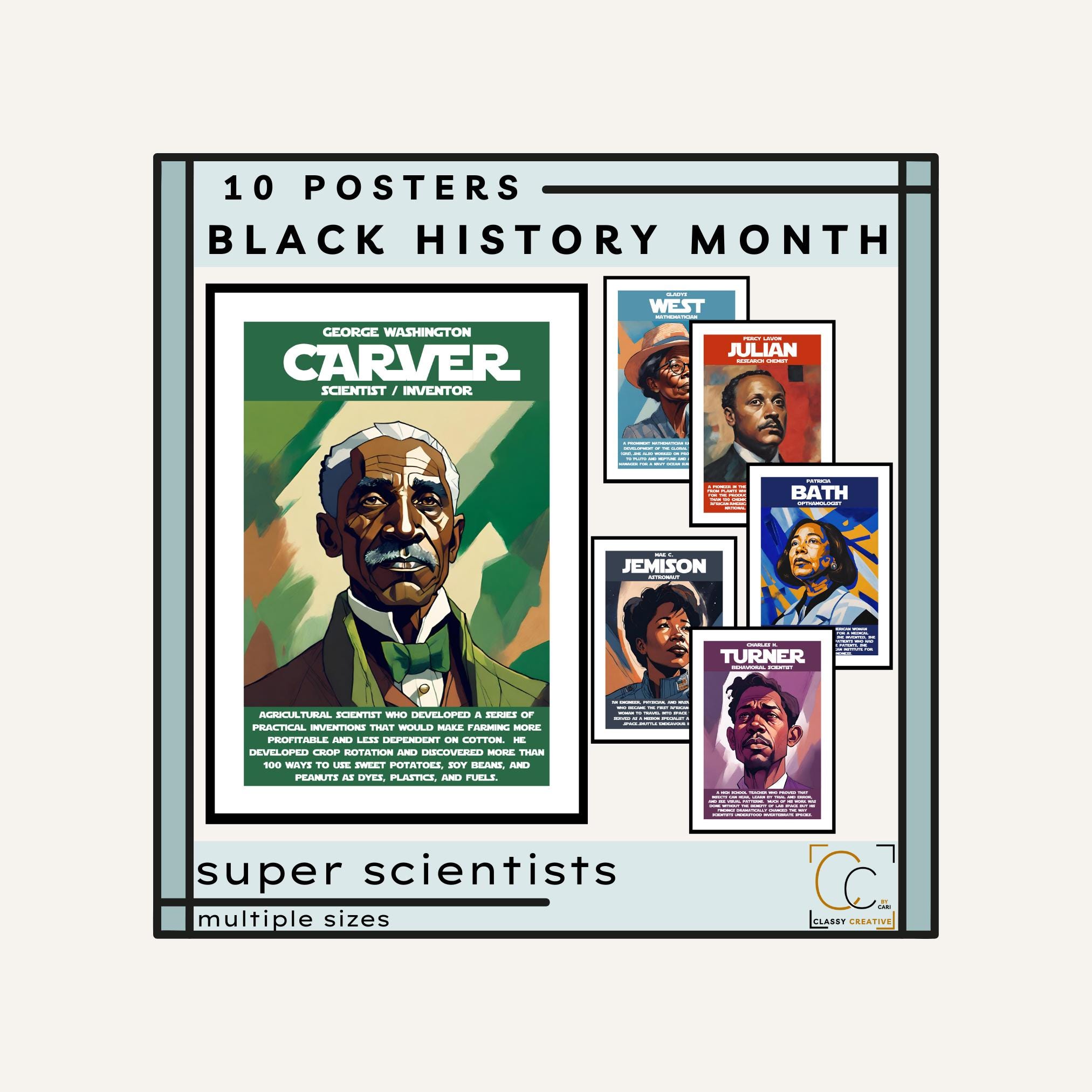 Black History Month Science Posters: African American Scientists Famous ...
