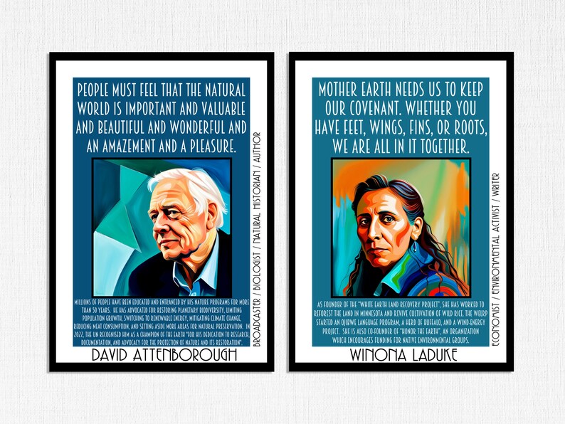 Earth Month Posters: Famous Environmentalists Classroom Decor (digital ...