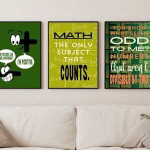 Math Puns Posters: Funny Mathematics Classroom Decor Math Jokes Middle ...