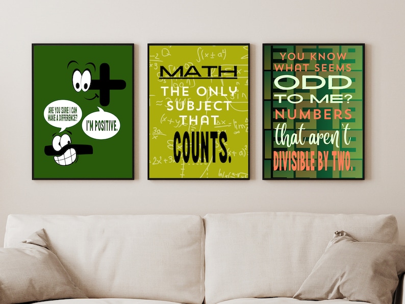 Math Puns Posters: Funny Mathematics Classroom Decor Math Jokes Middle ...