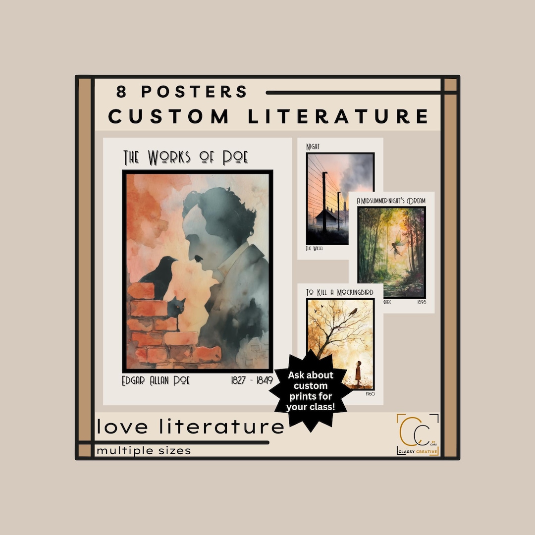 Custom Classic Literature Posters: High School English Classroom Decor ...