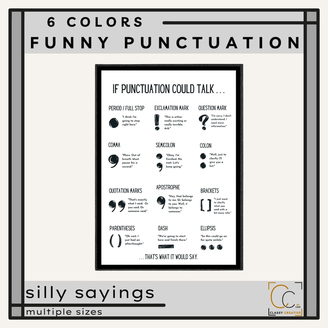 Large Punctuation Poster English Classroom Poster Punctuation Marks ...