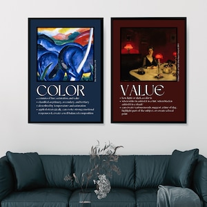 7 Elements of Art Posters Art Classroom Decor Middle School High School ...