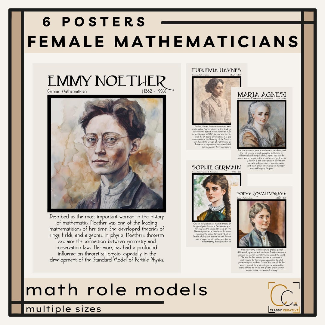 Female Mathematicians Posters High School Math Classroom Posters Famous ...