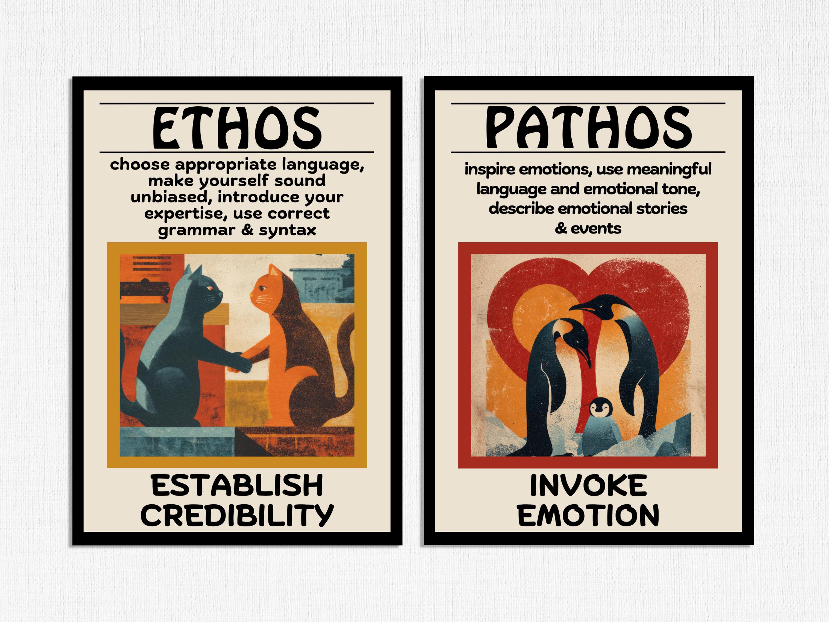 Ethos Pathos Logos Kairos Posters: Funny Rhetorical Appeals Poster High ...