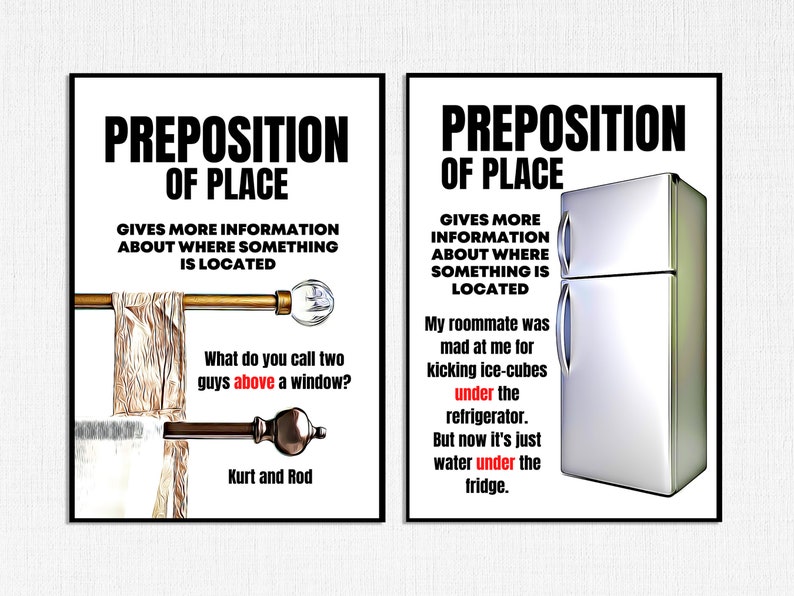 Prepositions and Articles Posters: Funny English Grammar Posters ...