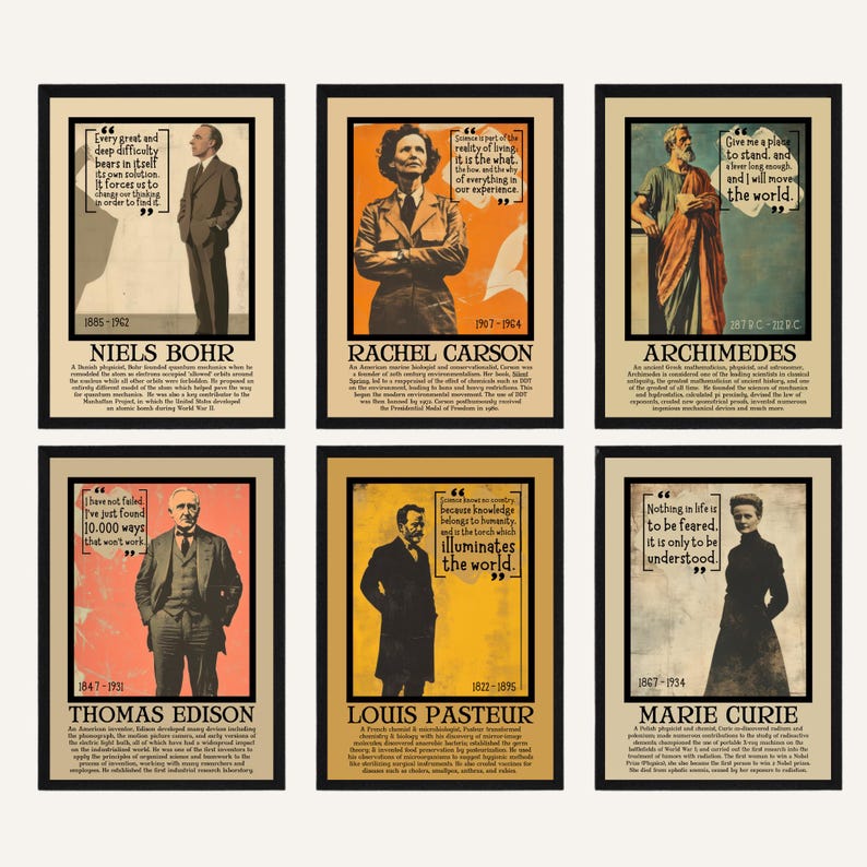 Famous Scientists Posters: Vintage Science Classroom Decor Women in ...