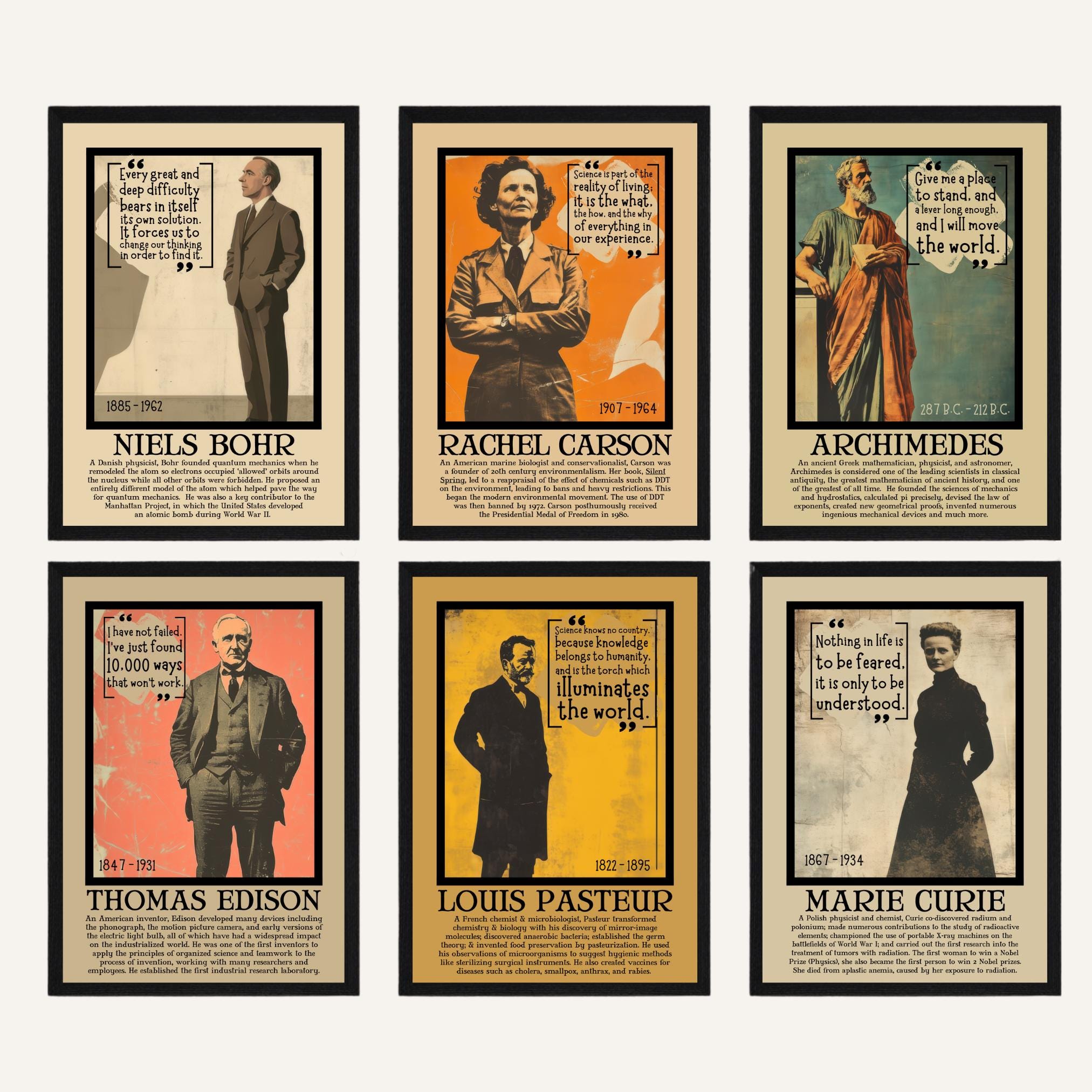 Famous Scientists Posters: Vintage Science Classroom Decor Women in ...