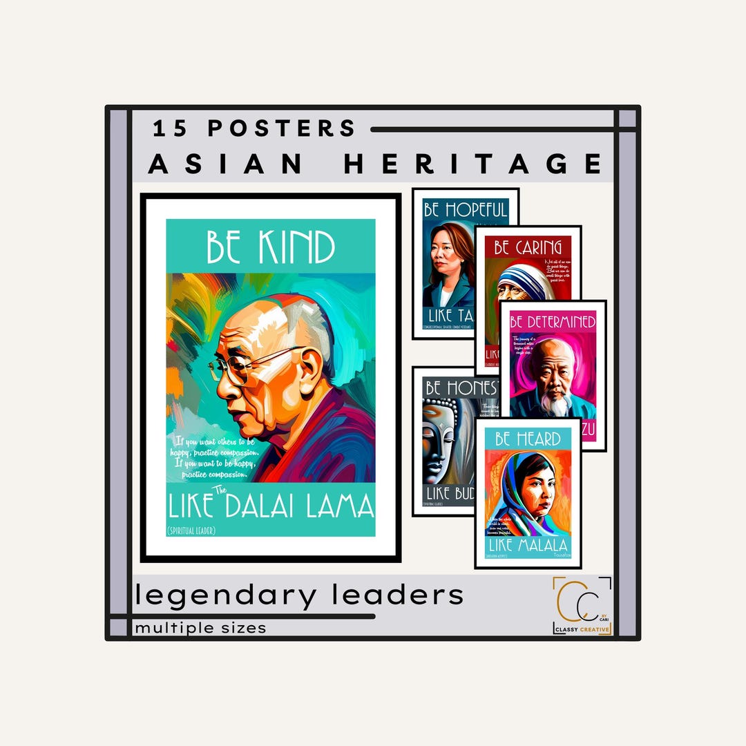 Asian & Pacific Islander Heritage Month Posters: Famous Asian Leaders ...