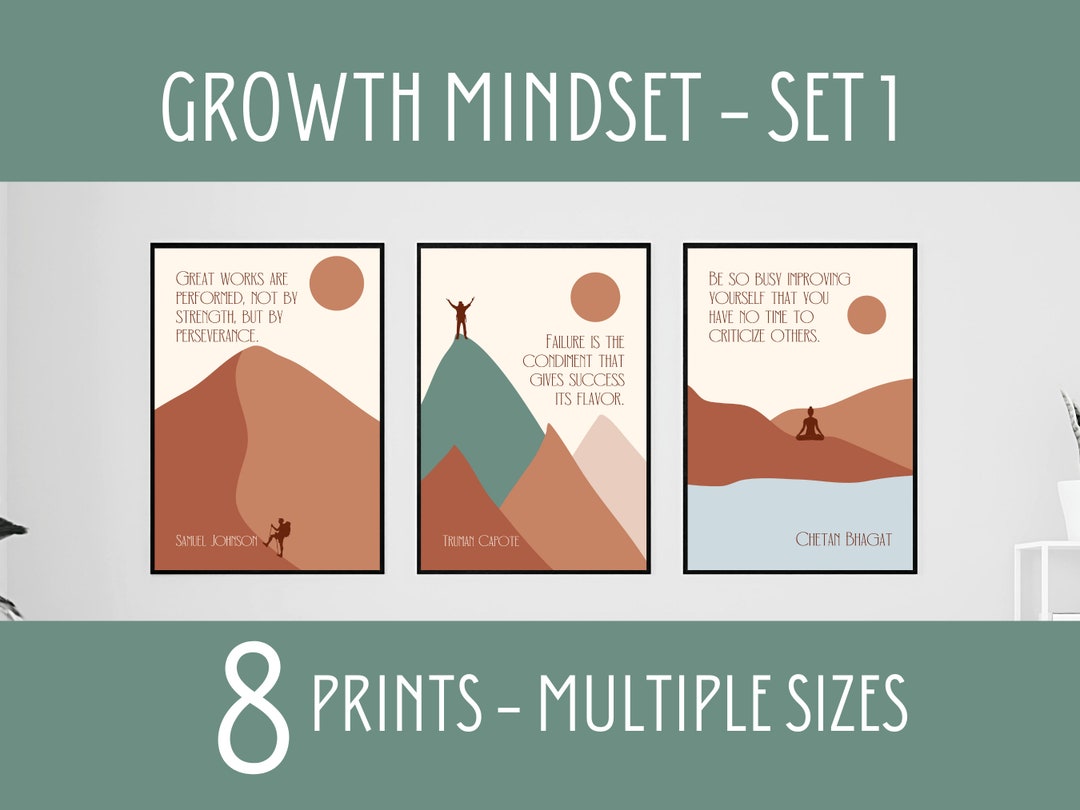 Boho Growth Mindset Posters, Inspirational High School Classroom Decor ...