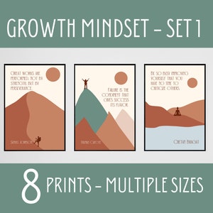 Boho Growth Mindset Posters, Inspirational High School Classroom Decor ...