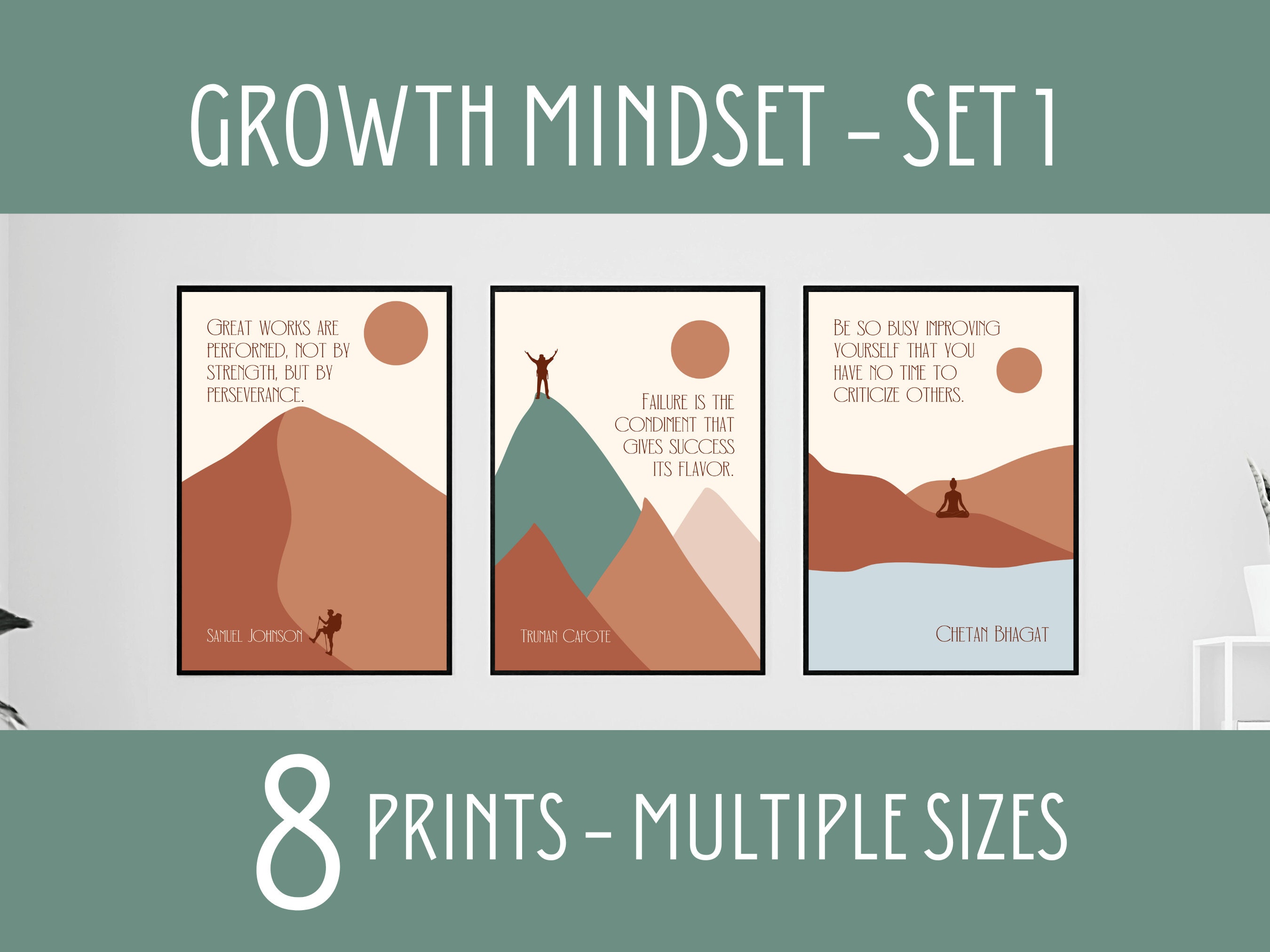 Boho Growth Mindset Posters Inspirational High School - Etsy