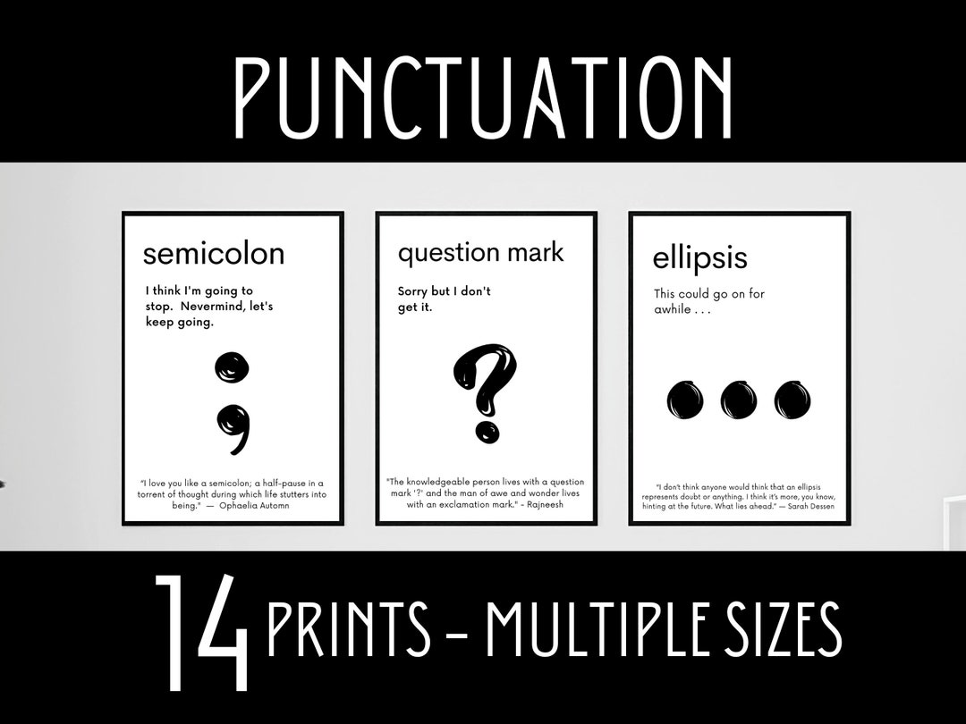 Punctuation Posters, Punctuation Prints, Middle School Punctuation ...