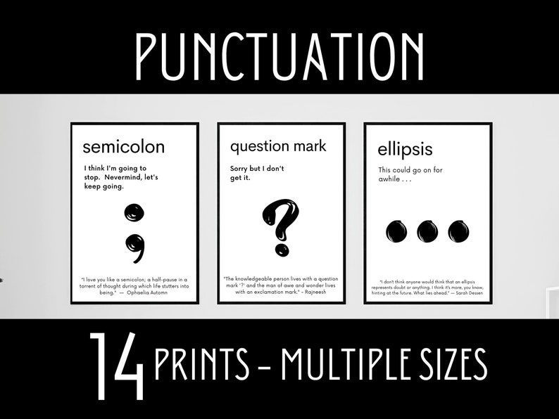 Punctuation Posters Punctuation Prints Middle School - Etsy
