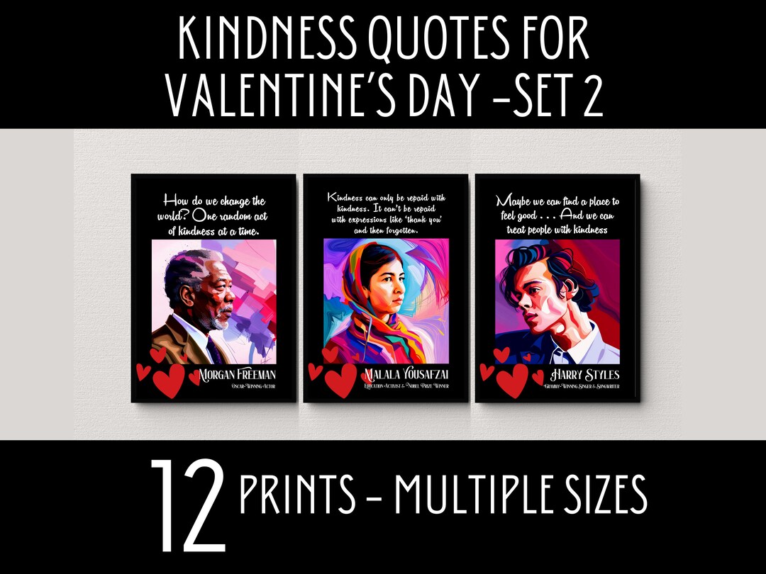 Kindness Quotes Posters - Set 2, Valentine's Day Decor, High School ...