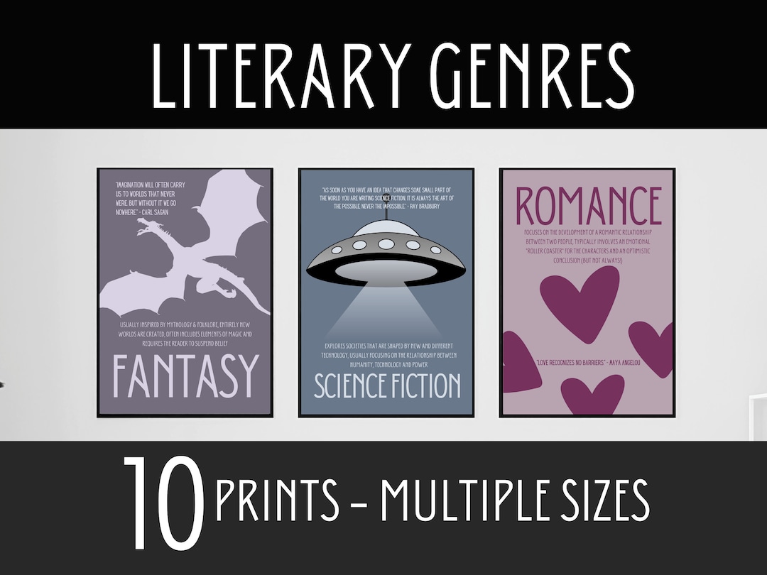 Literary Genres Posters, English Classroom Decor, Types of Fiction ...