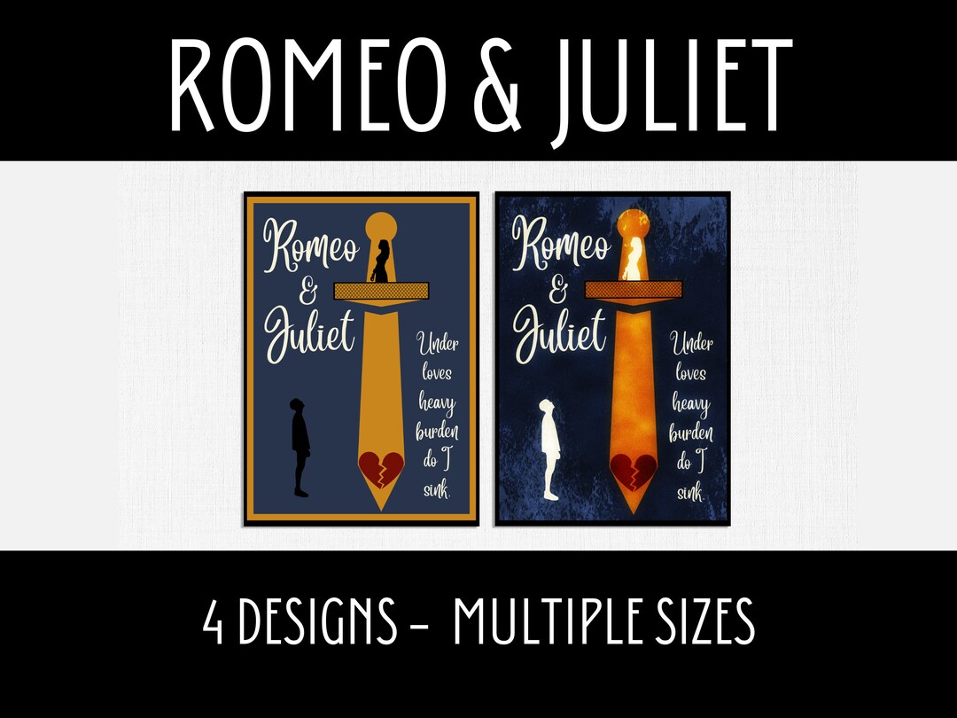 Romeo and Juliet Movie Poster, Shakespeare Wall Art, Romeo & Juliet ...