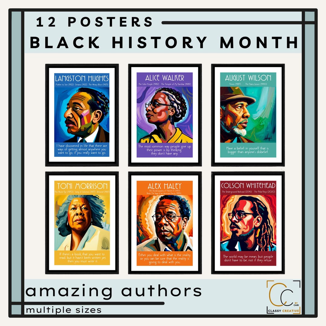 Black History Month Posters African American Authors Inspiring Black ...