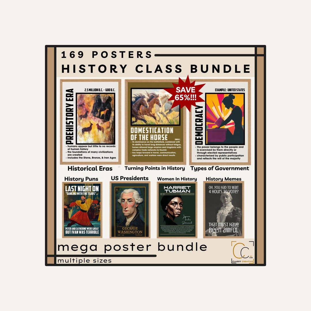 History Classroom Poster Bundle: Historical Eras Turning Points in ...