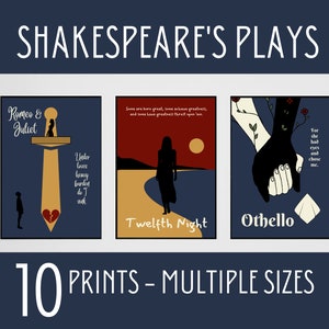 Shakespeare Prints, Shakespeare Gallery Wall, English Classroom Decor ...