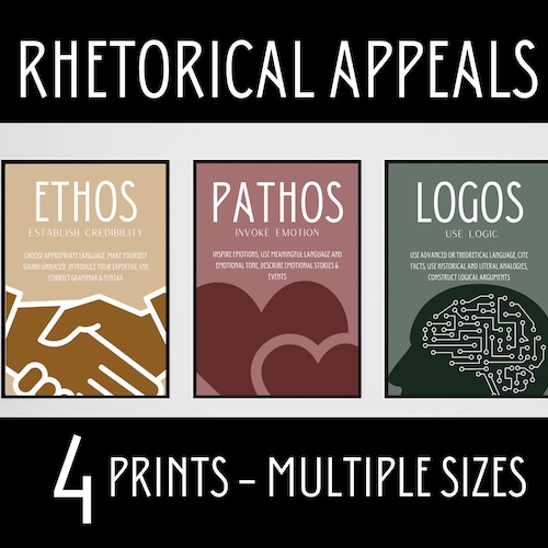Ethos Pathos Logos Posters Rhetorical Appeals Posters - Etsy
