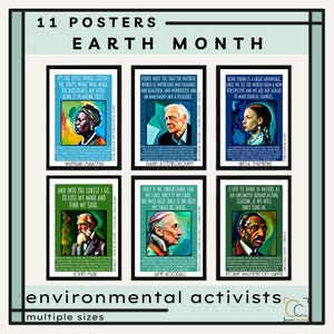 Earth Month Posters Famous Environmentalists Earth Month Bulletin Board ...