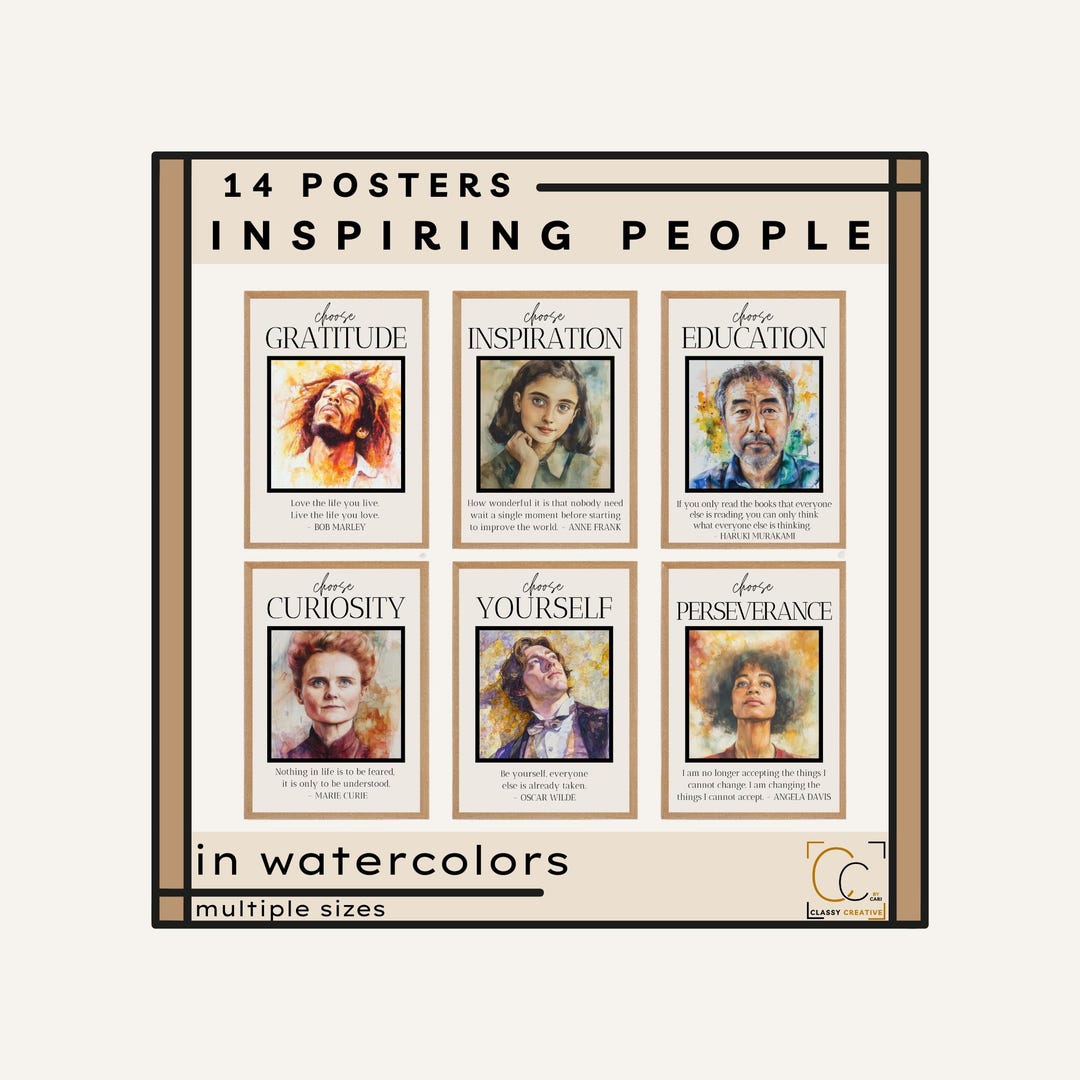 Watercolor Inspirational Quotes Posters: Diverse Classroom Decor ...