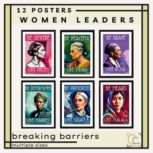 Women's History Month Posters Famous Women Leaders Inspiring Female ...