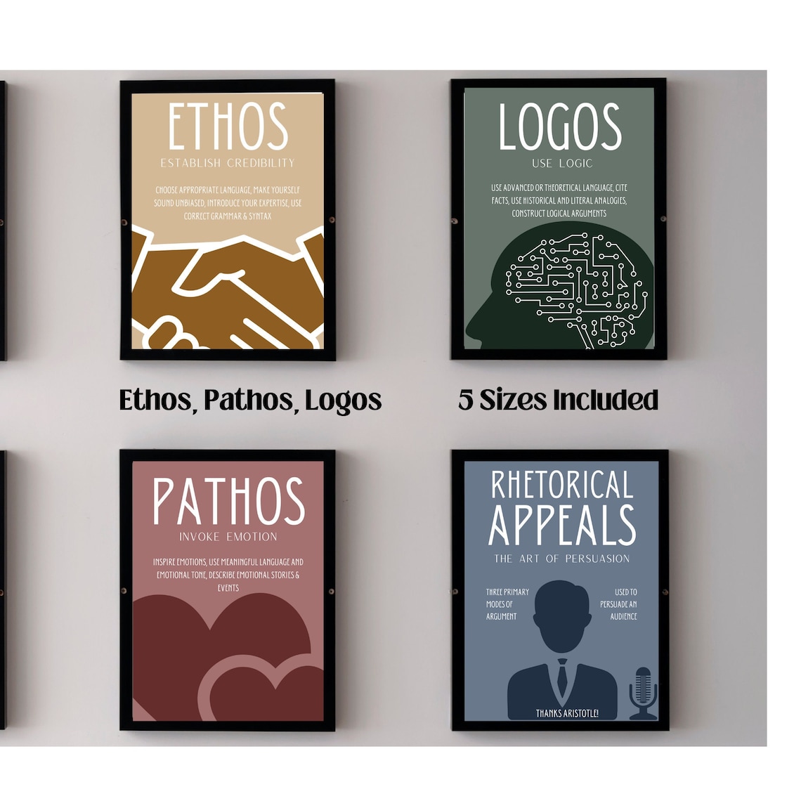 Ethos Pathos Logos Posters Rhetorical Appeals Posters - Etsy UK