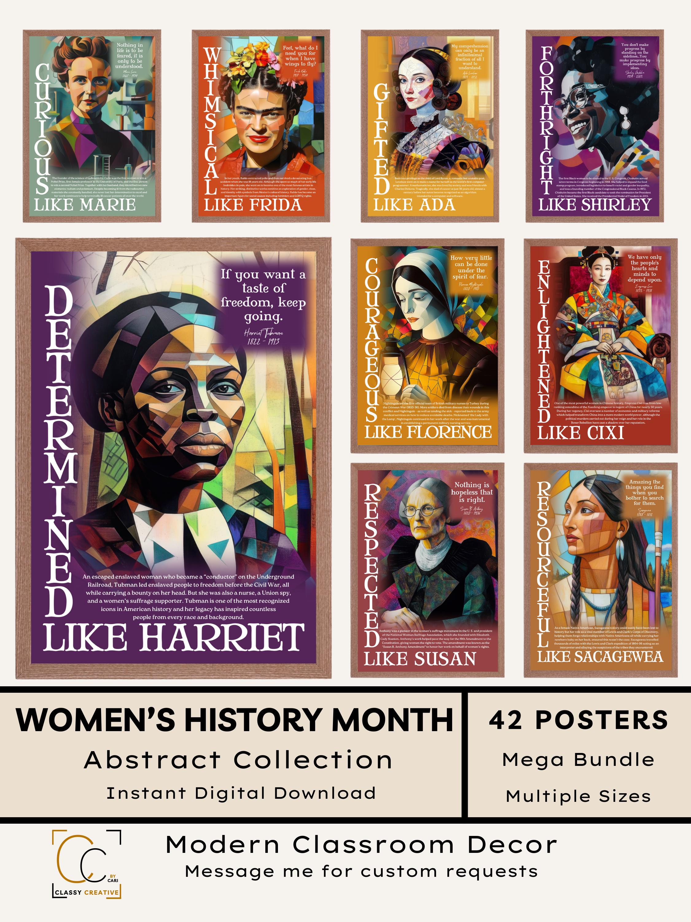 Women's History Month Poster Bundle: Famous Female Authors Scientists ...