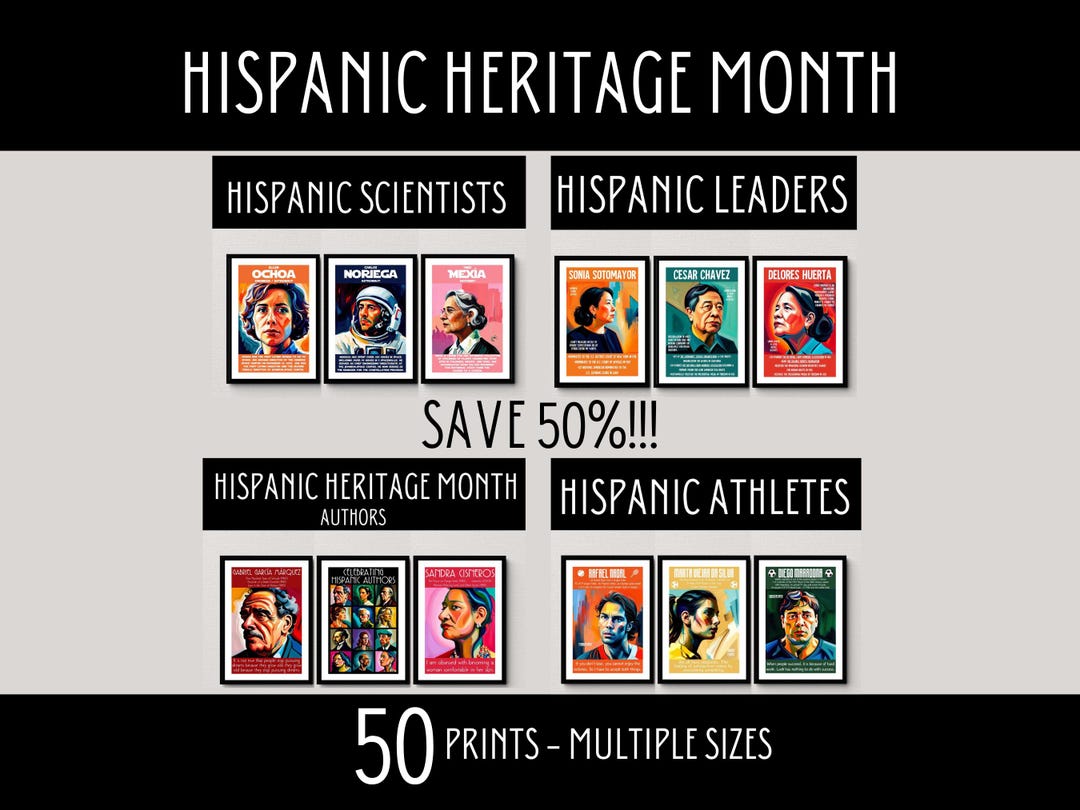Hispanic Heritage Month Poster Bundle, Latino Latina History Month ...