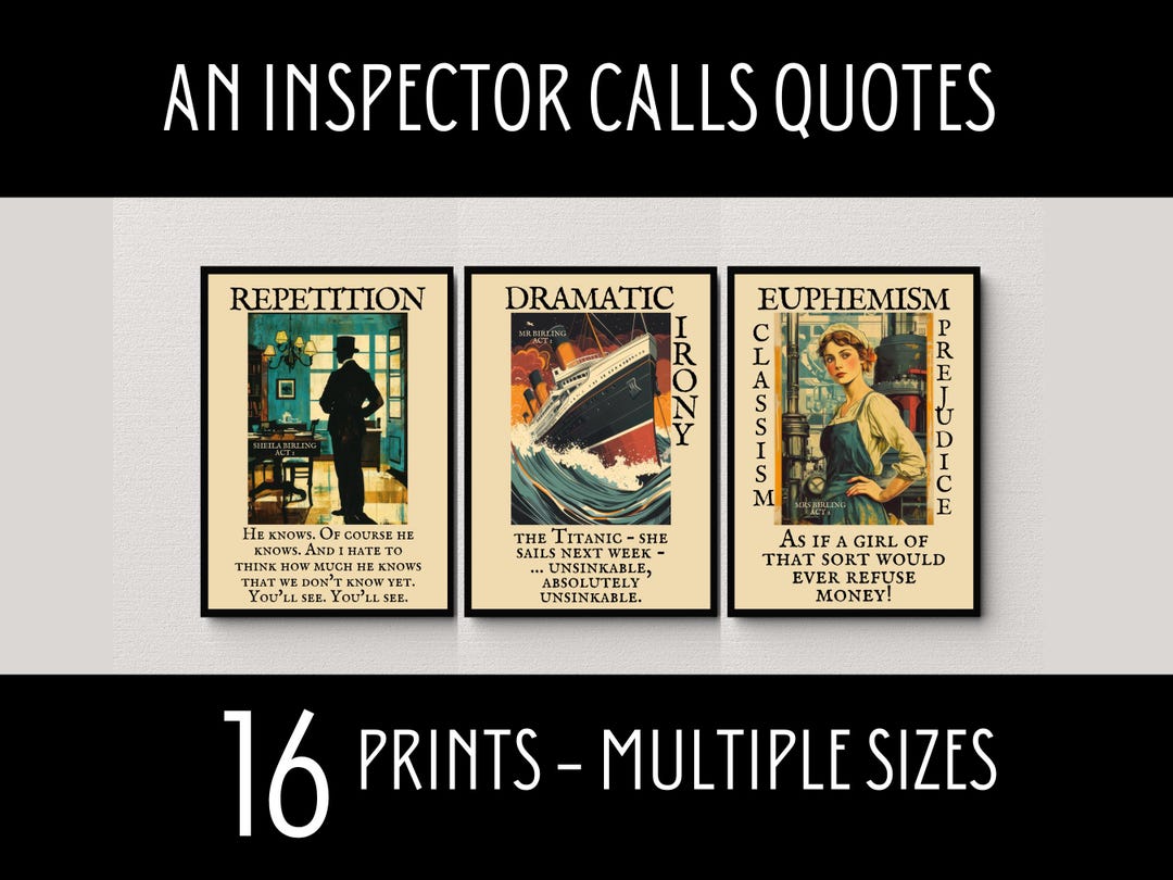 An Inspector Calls Quotes Posters, Custom High School English Classroom ...